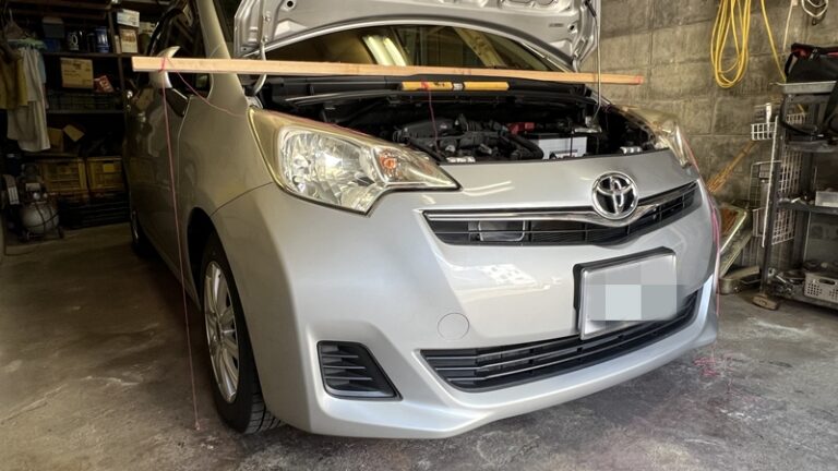 ラクティス フロントキャンバー調整 タイヤの片減り 雪道対策